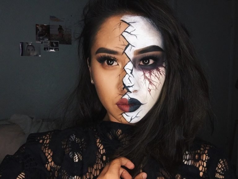 Best 21+ Half Face Halloween Makeup Ideas & Tutorial