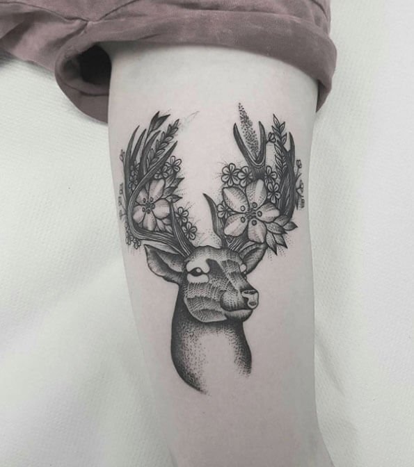 30 Tree-Themed Deer Tattoo Design For Love of Nature and Animals