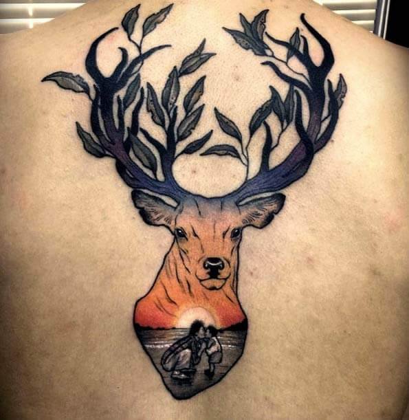 30 Tree-Themed Deer Tattoo Design For Love of Nature and Animals