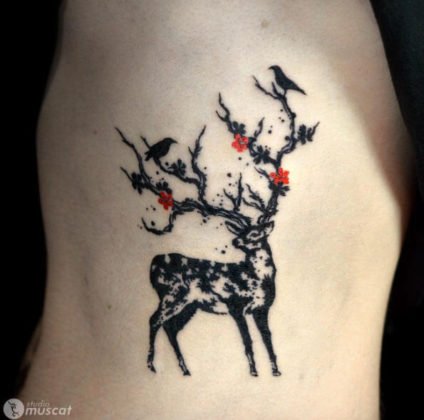 30 Tree-Themed Deer Tattoo Design For Love of Nature and Animals