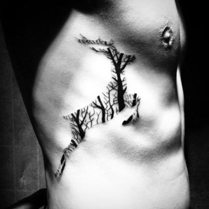 30 Tree-Themed Deer Tattoo Design For Love of Nature and Animals