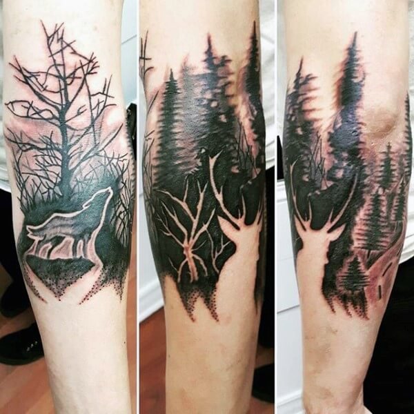30 Tree-Themed Deer Tattoo Design For Love of Nature and Animals