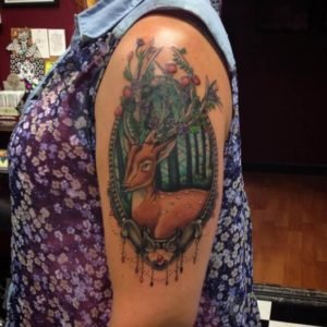 30 Tree-Themed Deer Tattoo Design For Love of Nature and Animals