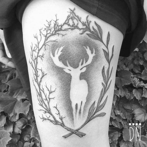 30 Tree-Themed Deer Tattoo Design For Love of Nature and Animals
