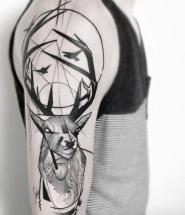 30 Tree-Themed Deer Tattoo Design For Love of Nature and Animals