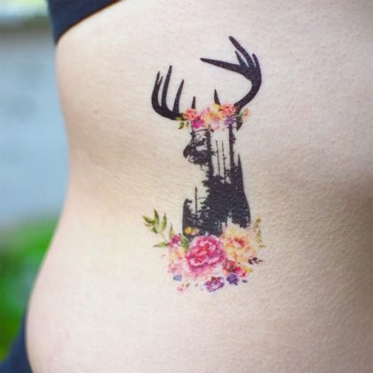 30 Tree-Themed Deer Tattoo Design For Love of Nature and Animals